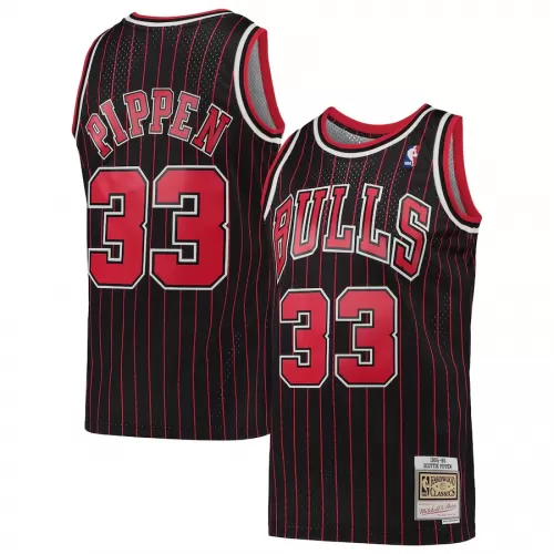 Men's Chicago Bulls Scottie Pippen #33 Black Hardwood Classics Jersey ...