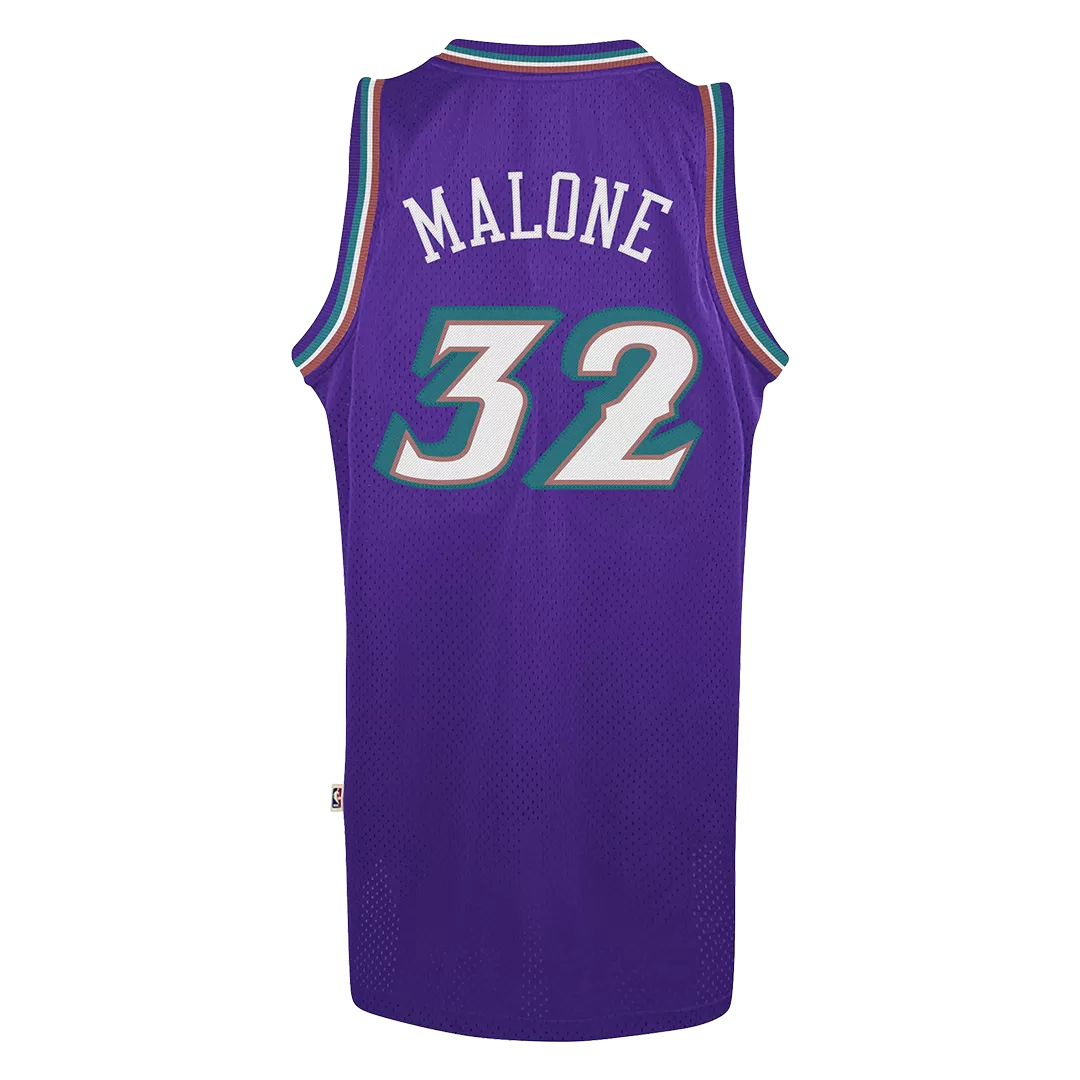 Men's Utah Jazz Karl Malone #32 Purple Hardwood Classics Swingman ...