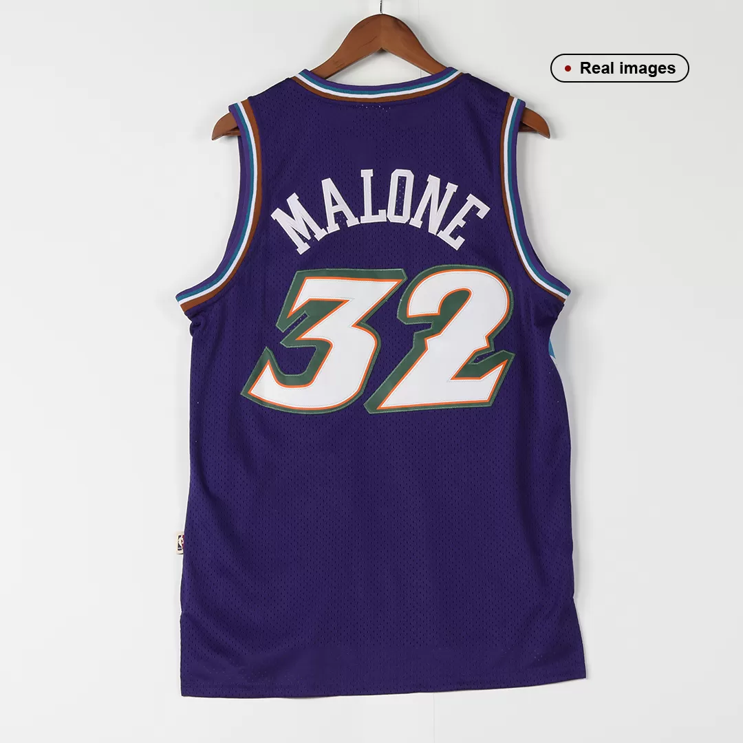 Men's Utah Jazz Karl Malone #32 Purple Hardwood Classics Swingman ...