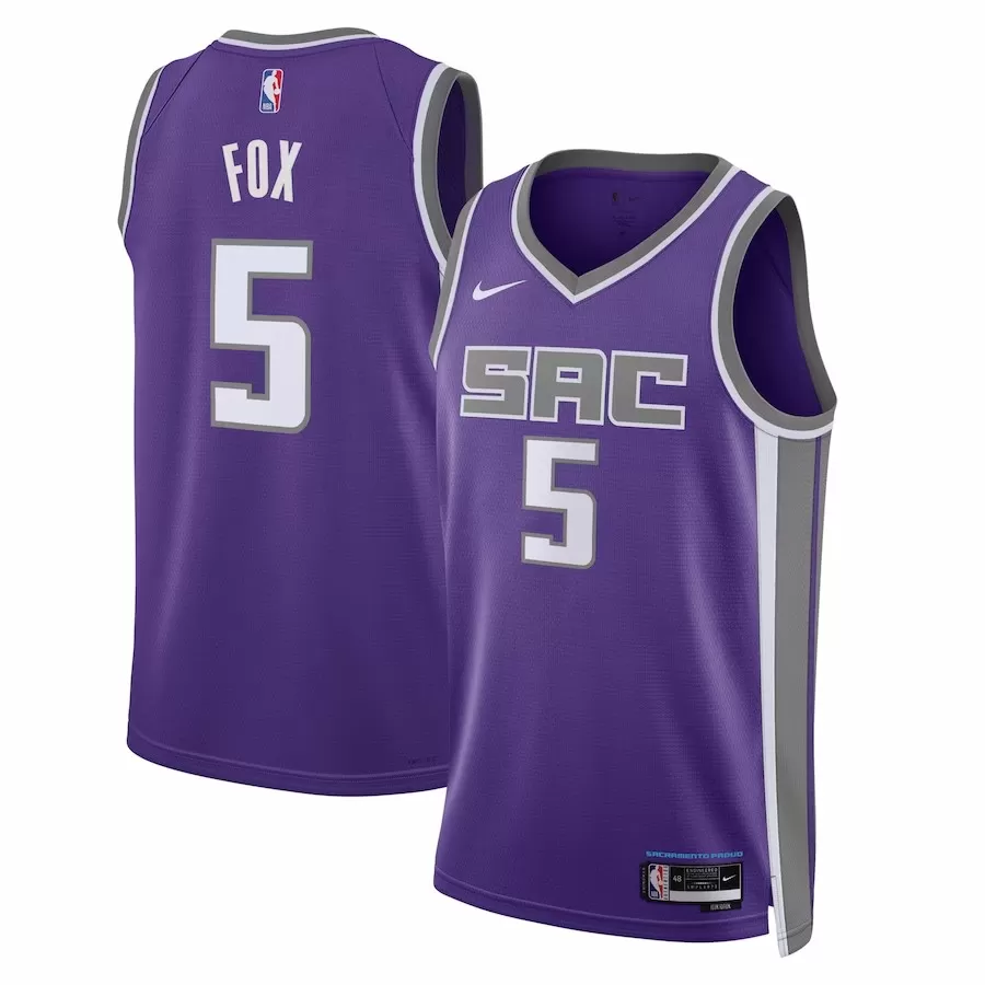 Men's Sacramento Kings De'Aaron Fox #5 Purple Swingman Jersey 2022/23 ...