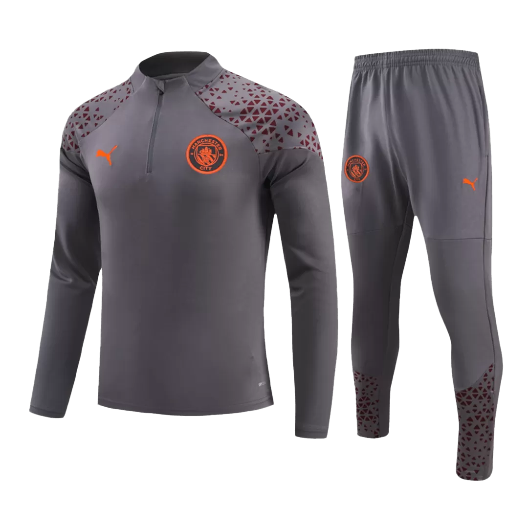 Kid's Manchester City Zipper Gray Tracksuit 2023/24 | Manchester City ...