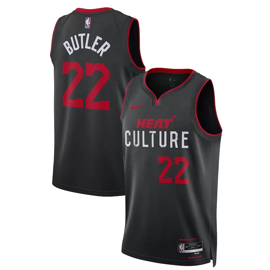 Men's Miami Heat Jimmy Butler #22 Black Swingman Jersey 2023/24 - City ...