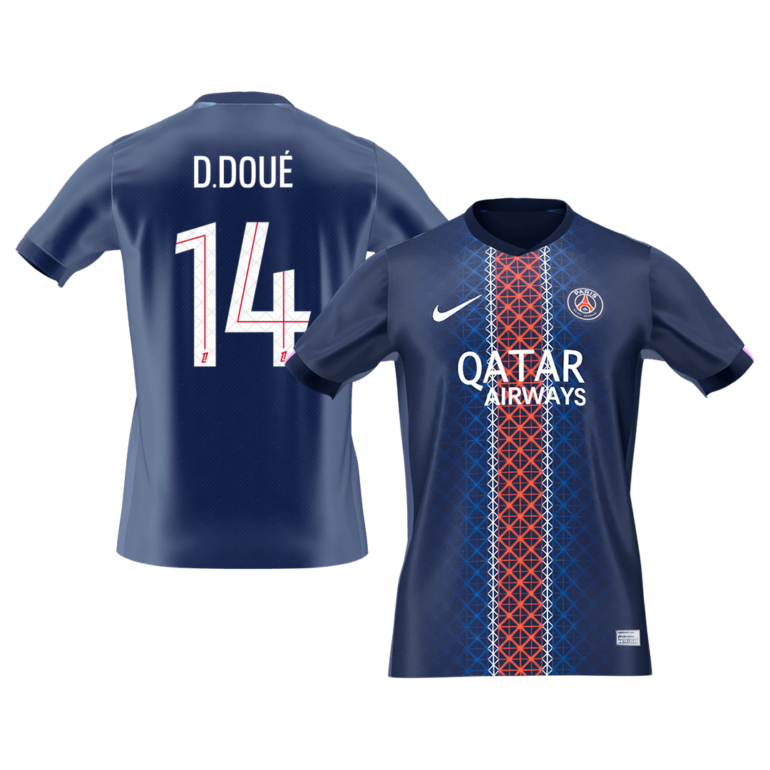 D.DOUÉ #14 PSG Home Soccer Jersey 2025/26 Navy | TheJerseys
